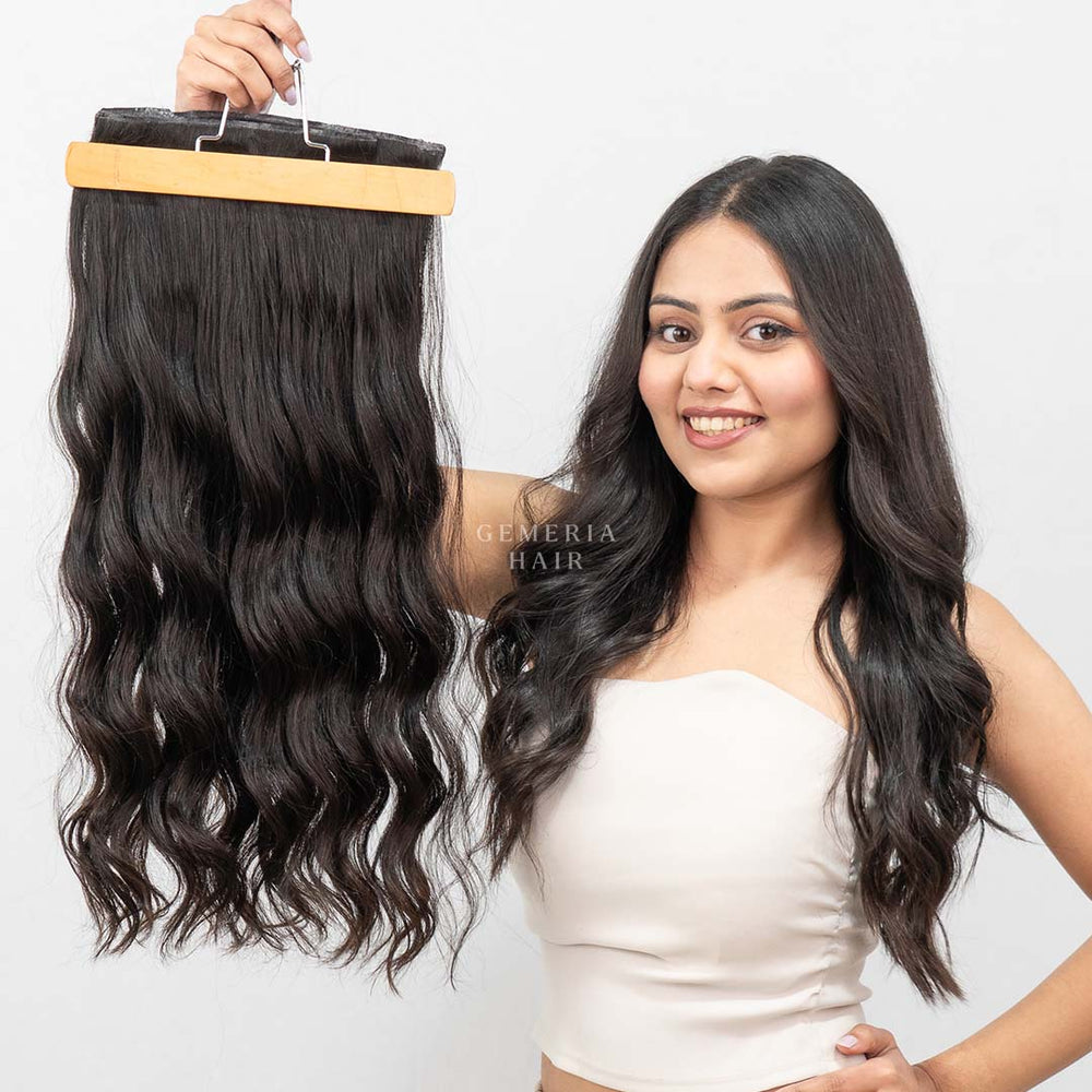 Seamless 7 Set Clip In Hair Extensions | Seamless Extensions | Gemeria Hair