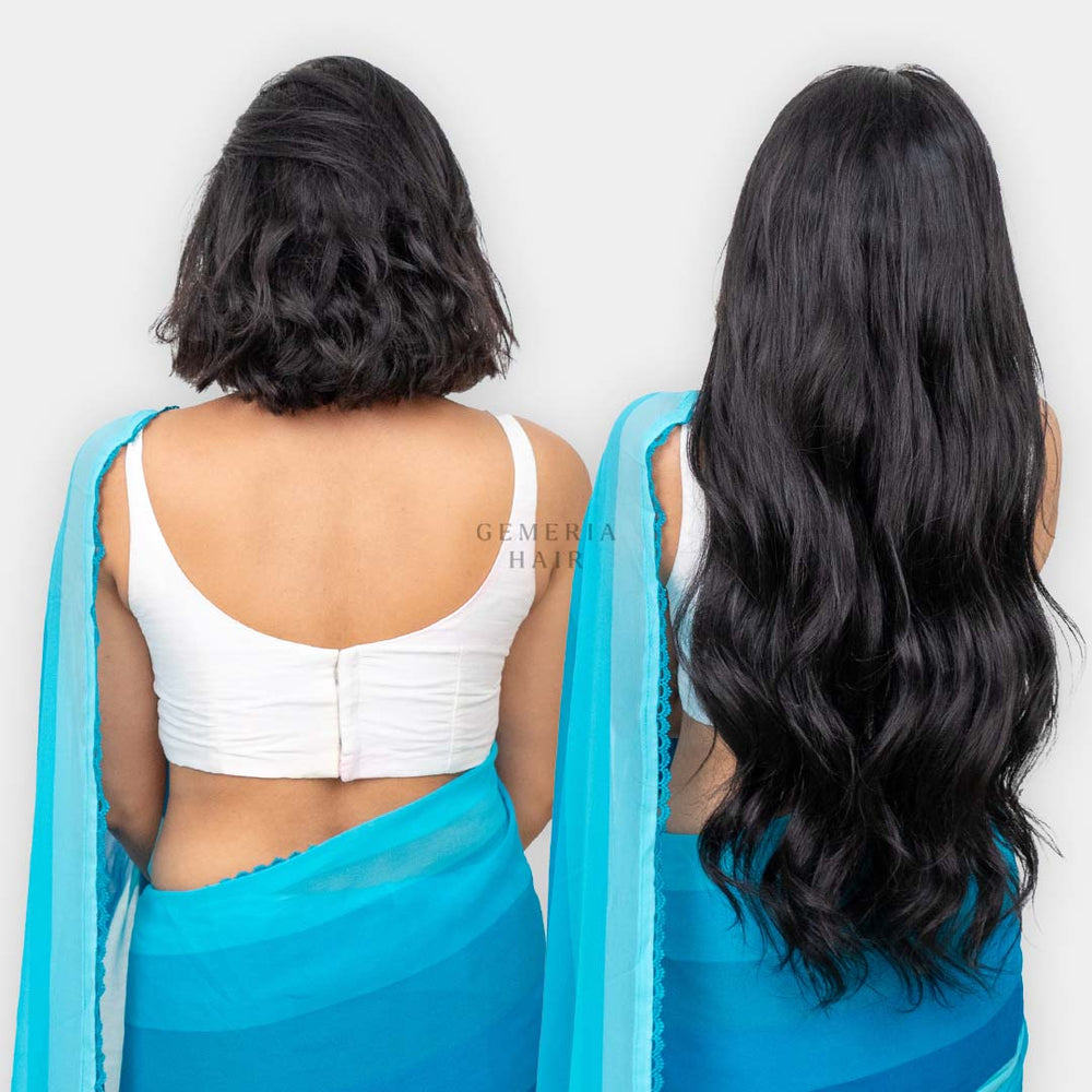 Half Head Hair Wig for Women | Half Hair Wig Clip Ins - Gemeria Hair