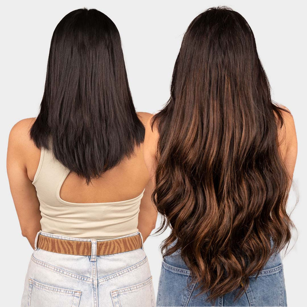 Chocoloate Brown Balayage Half Head Wig | Half Head Balayage - Gemeria Hair