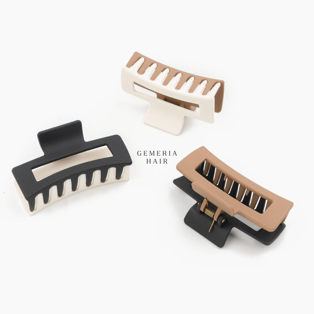 Buy Dual Color Rectangular Medium Hair Claw Clips | Clutchers