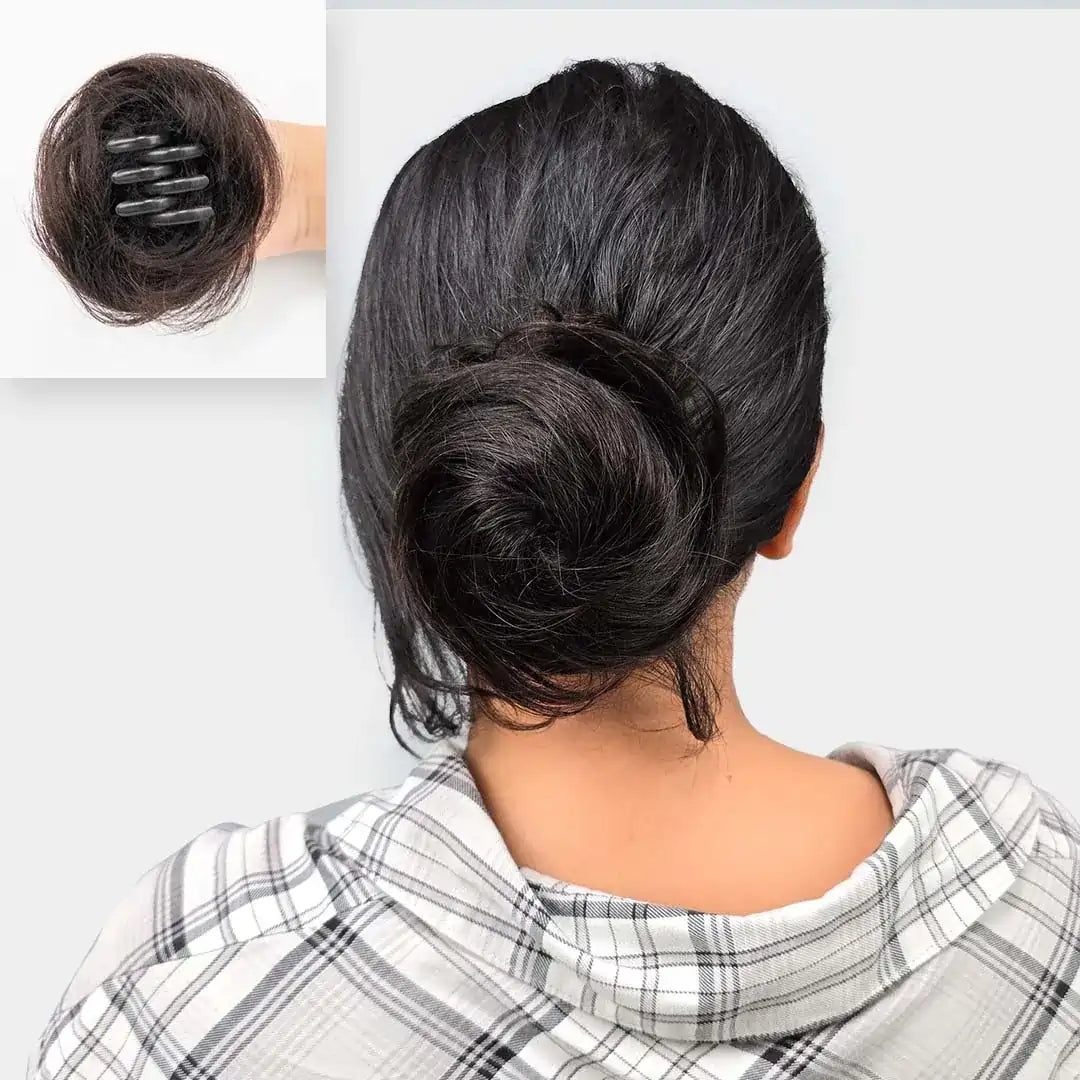 Clip-On Hair Bun - Real Human Hair & Quick Style