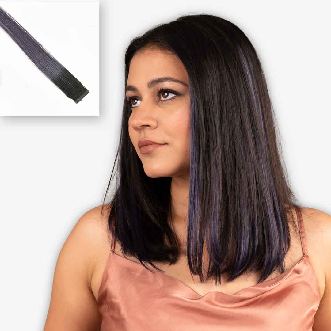 Space Blue Single Clip-In Colored Hair Extension | Navy Blue Hair ...